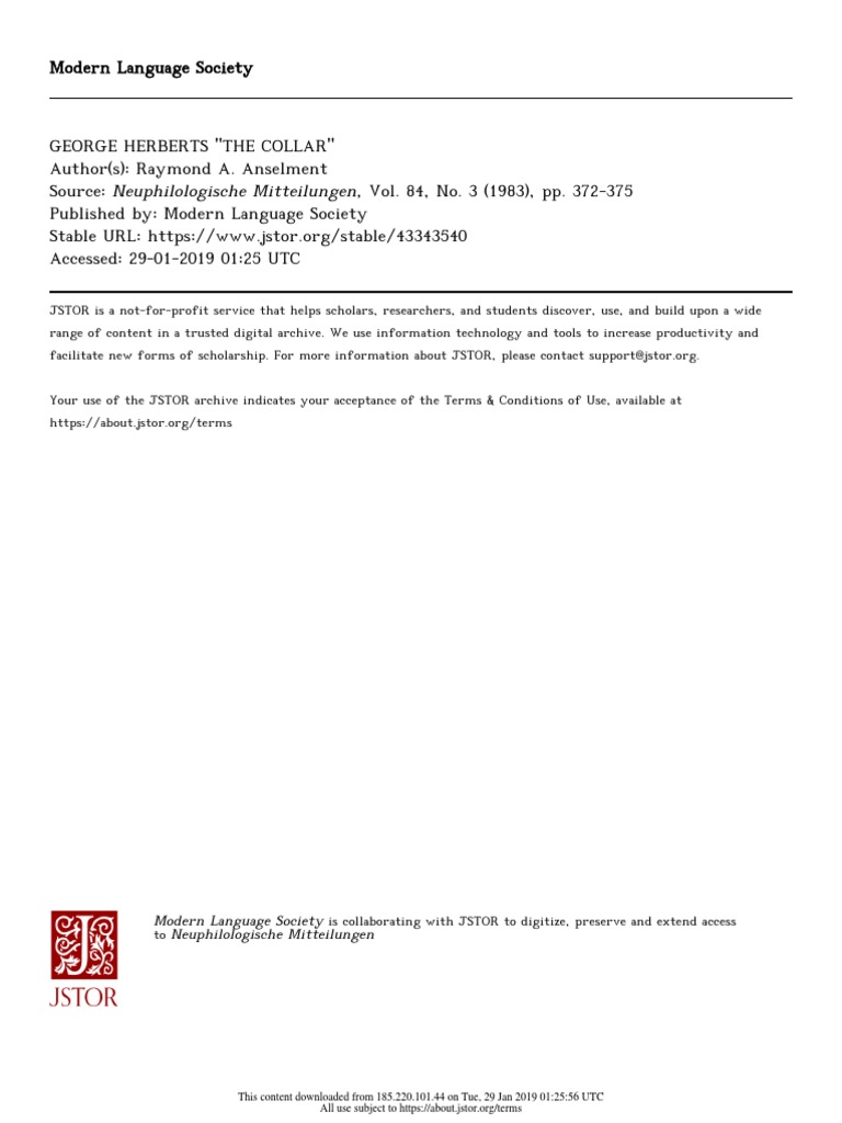 George Herbert's The Collar | PDF