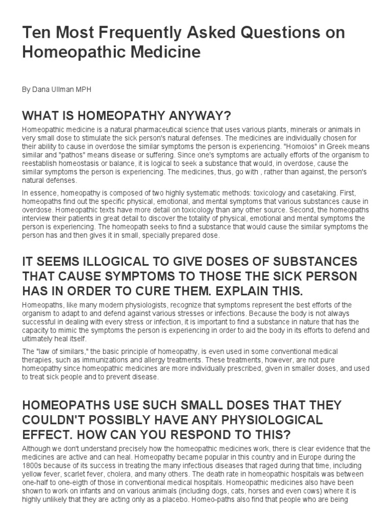 Ten Most Frequently Asked Questions On Homeopathic Medicine | PDF ... Ten Most Frequently Asked Questions On Homeopathic Medicine | PDF ...