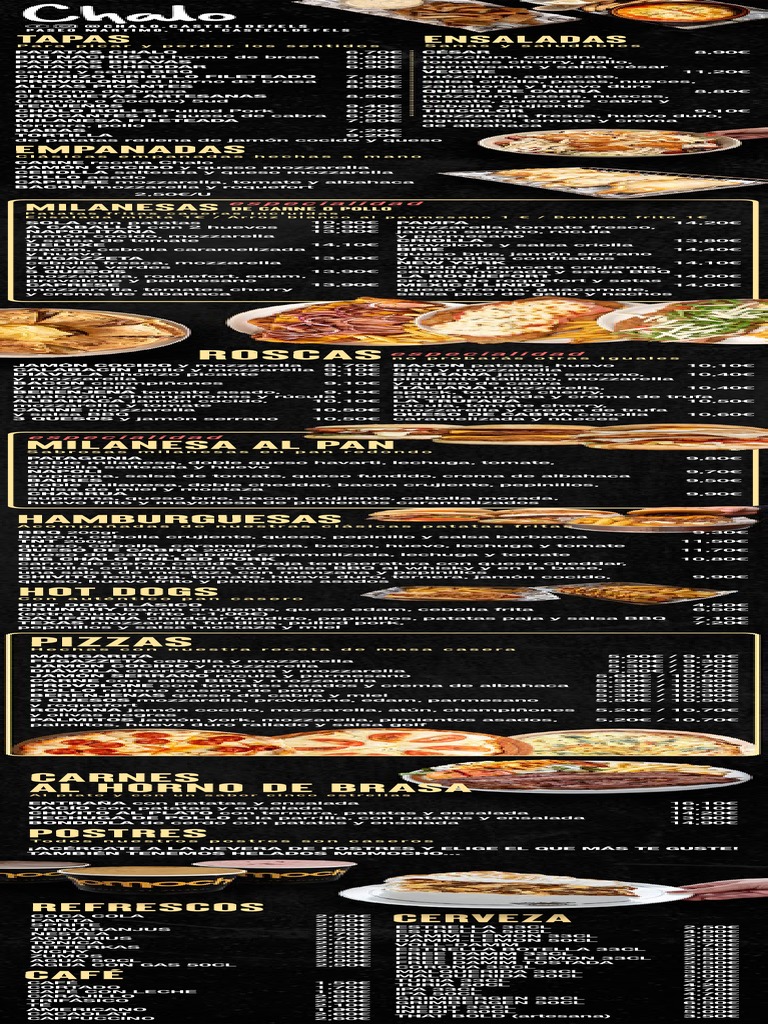 Menú de Chalo Resto&Bar | PDF