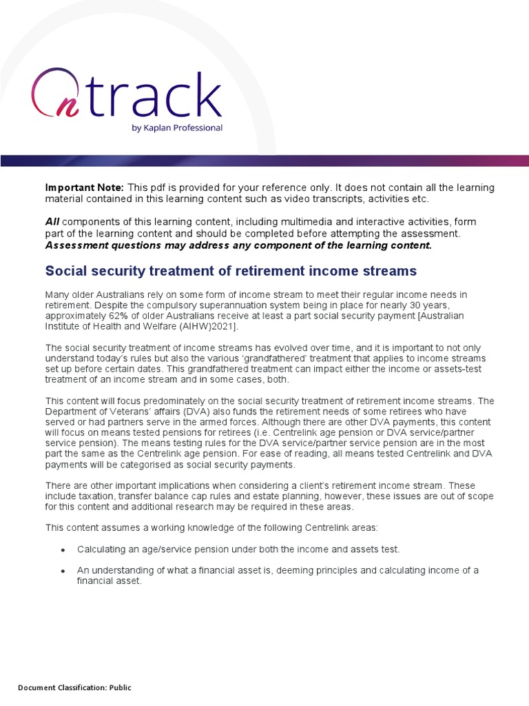 Age Pension Income & Assets Test 2021 | PDF | Pension | Retirement