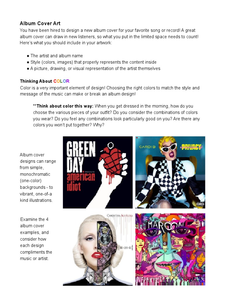 Album Cover Instructions | PDF