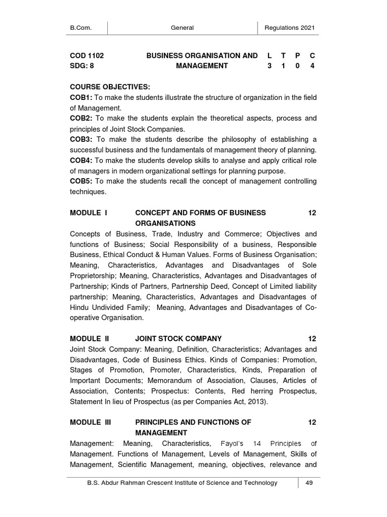 Business Organization and Management | PDF