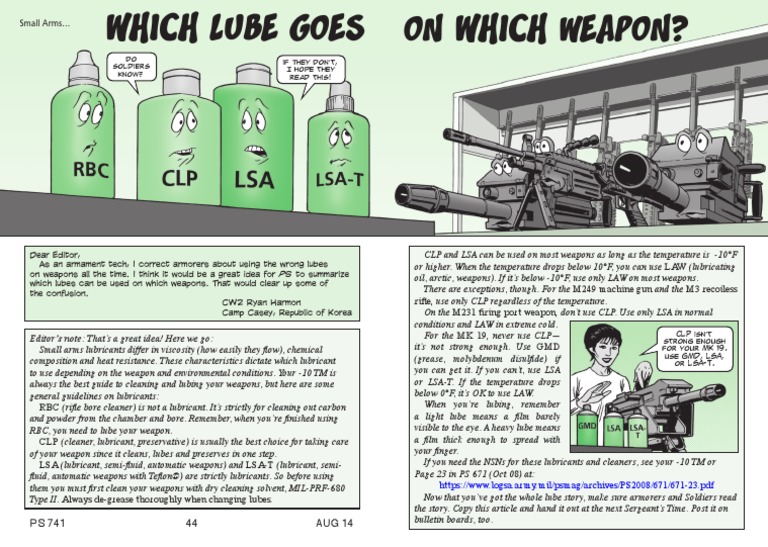 741-44-45 "Which Lube Goes With Which Weapon" - PS Magazine AUG 2014 ...