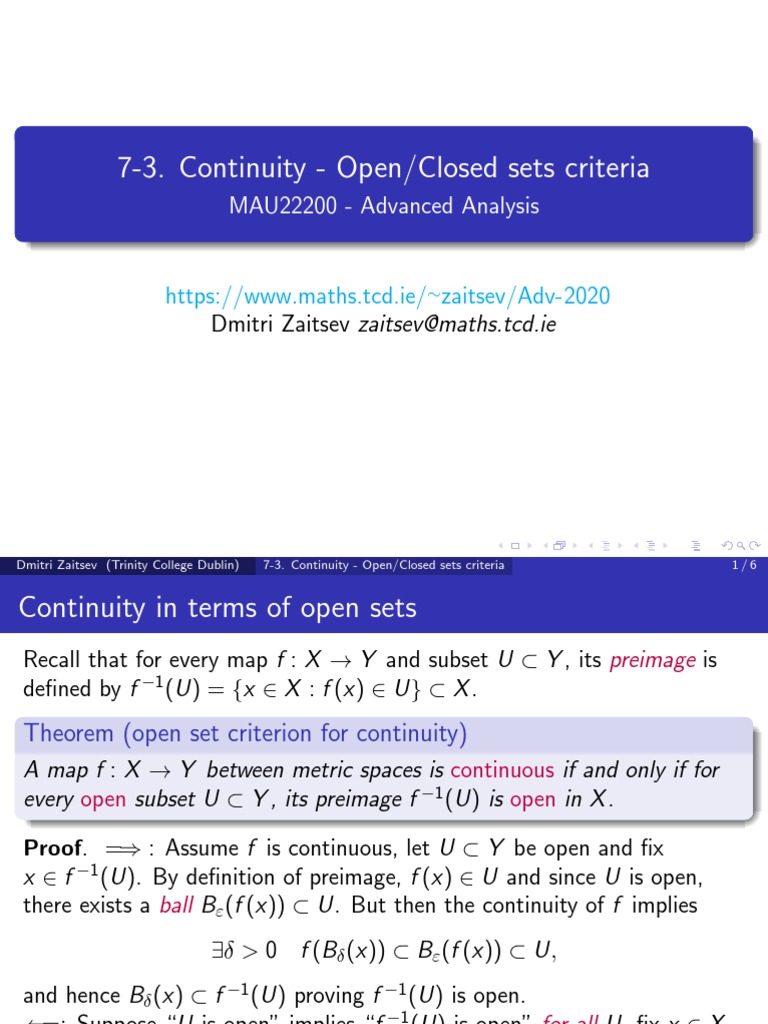 7 3 Continuity Open Closed | PDF | Teaching Methods & Materials