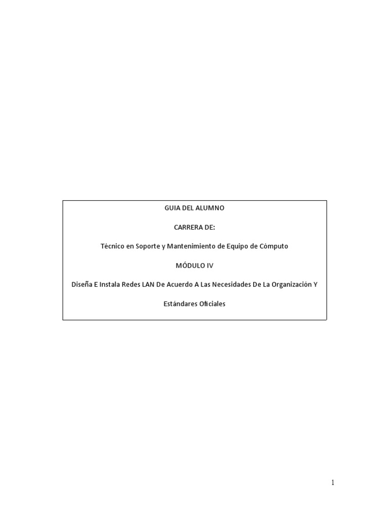 Guia Alumno M4 Diseña e Instala Redes LAN | PDF | Red de computadoras ...
