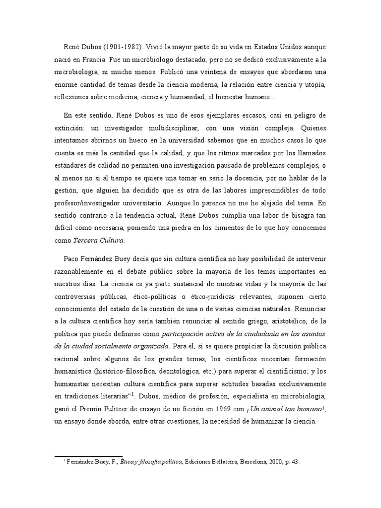 René Dubos | PDF | Science | Ensayos