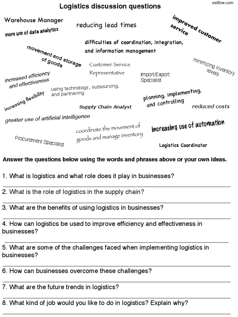 Logistics-Discussion-Questions (1) - 1 | PDF | Logistics | Business