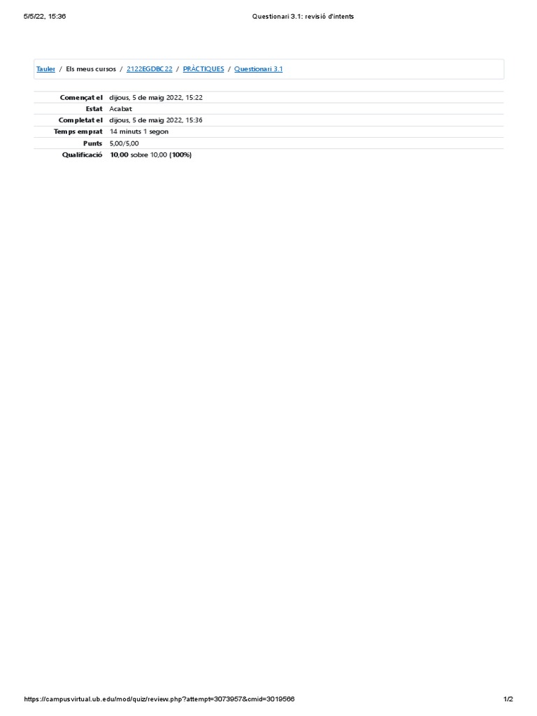 Questionari 3.1 Estadistica | PDF