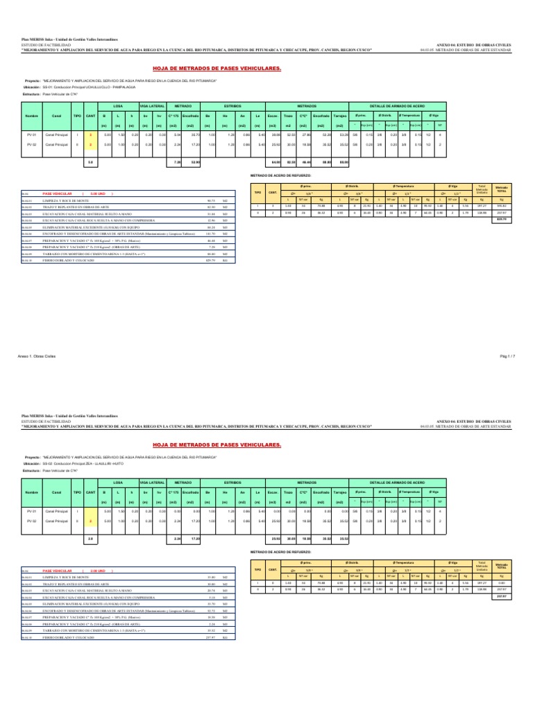 Metrados Pase Vehicular | PDF | Material compuesto | edificio