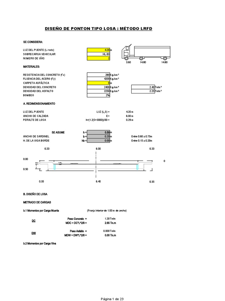 PONTON L 4.20m | PDF | Ingeniero civil | Ingeniería