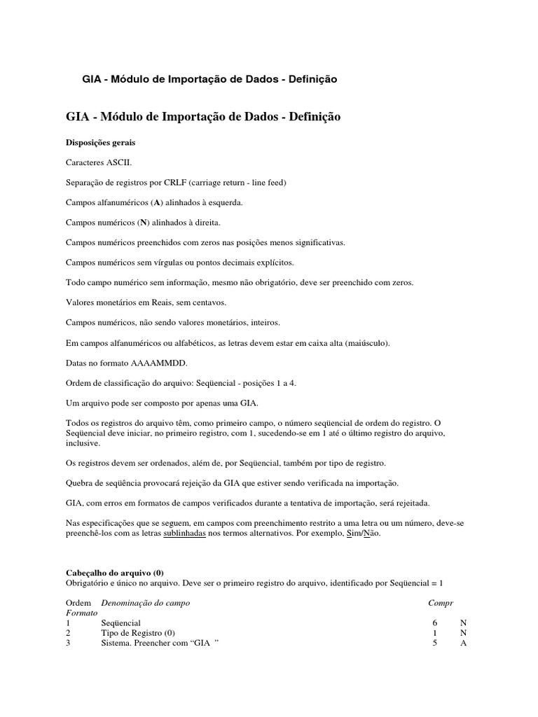Layout GIA | PDF