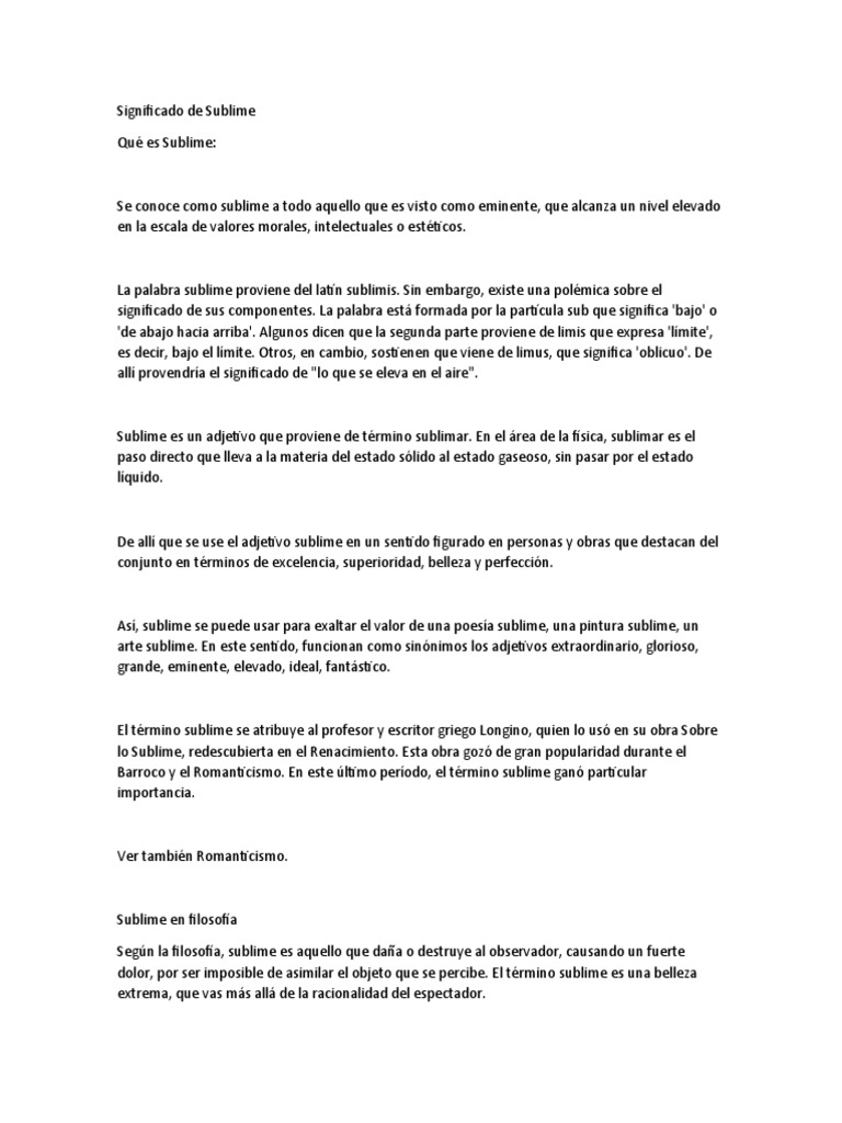Significado de Sublime | PDF