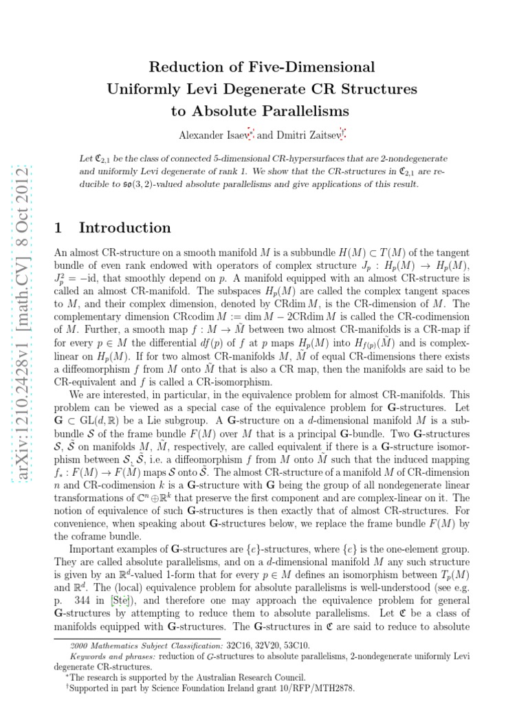 Isaev Zaitsev | PDF | Differential Form | Differentiable Manifold