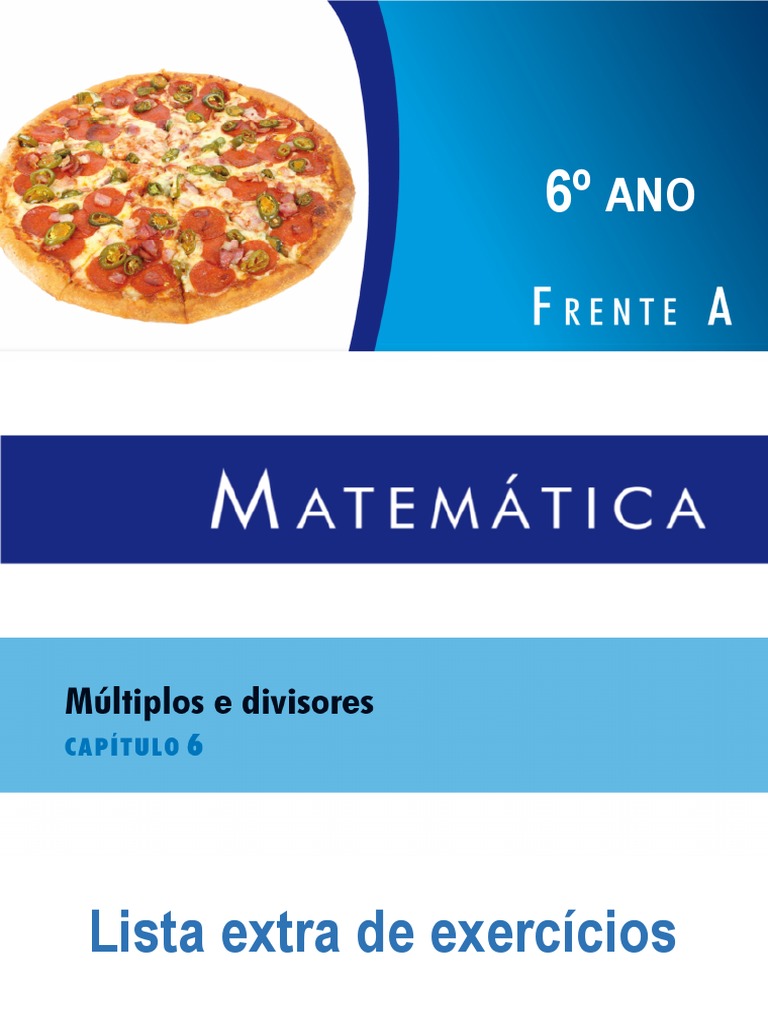 Complemento - Lista Extra Matemática - 6º Ano - Livro 2 - Capítulo 06 ...