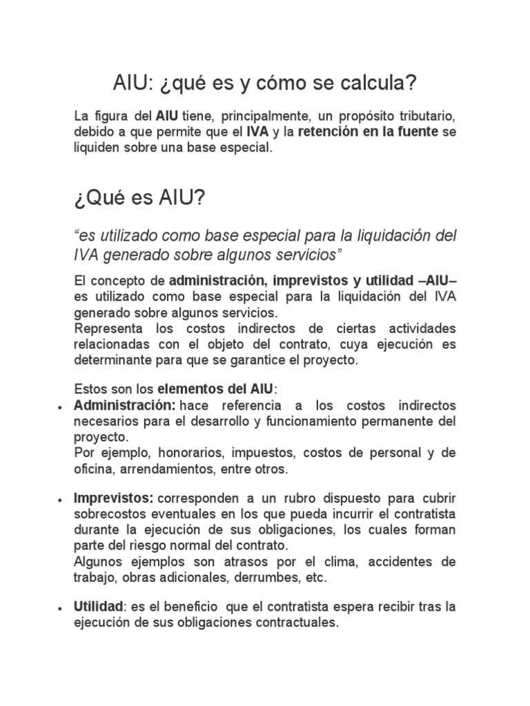 Aiu-Qué Es y Cómo Se Calcula | PDF