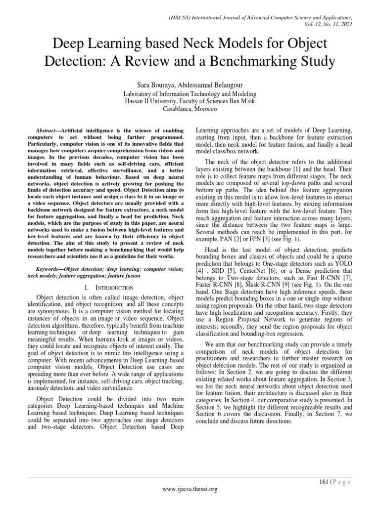 Paper 19 Deep Learning Based Neck Models For Object Detection Pdf