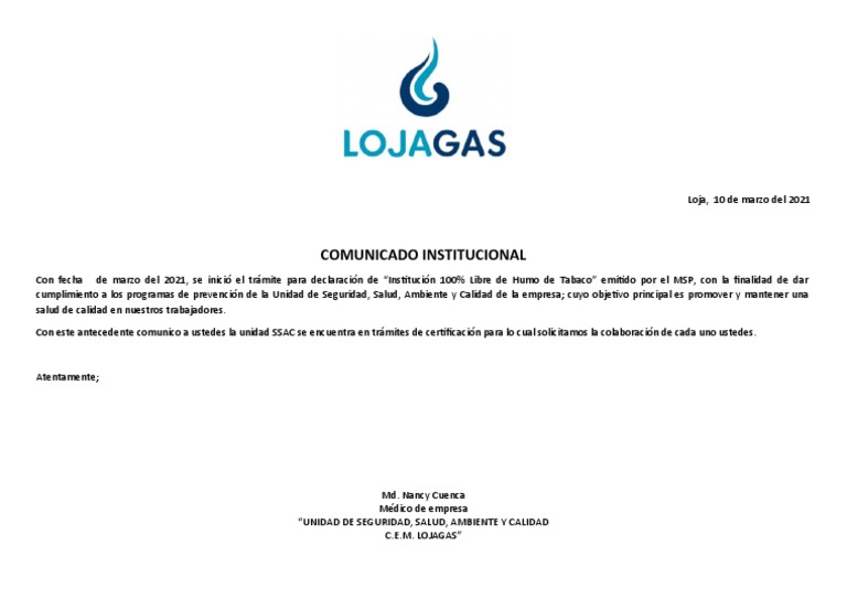 Comunicado Institucional | PDF