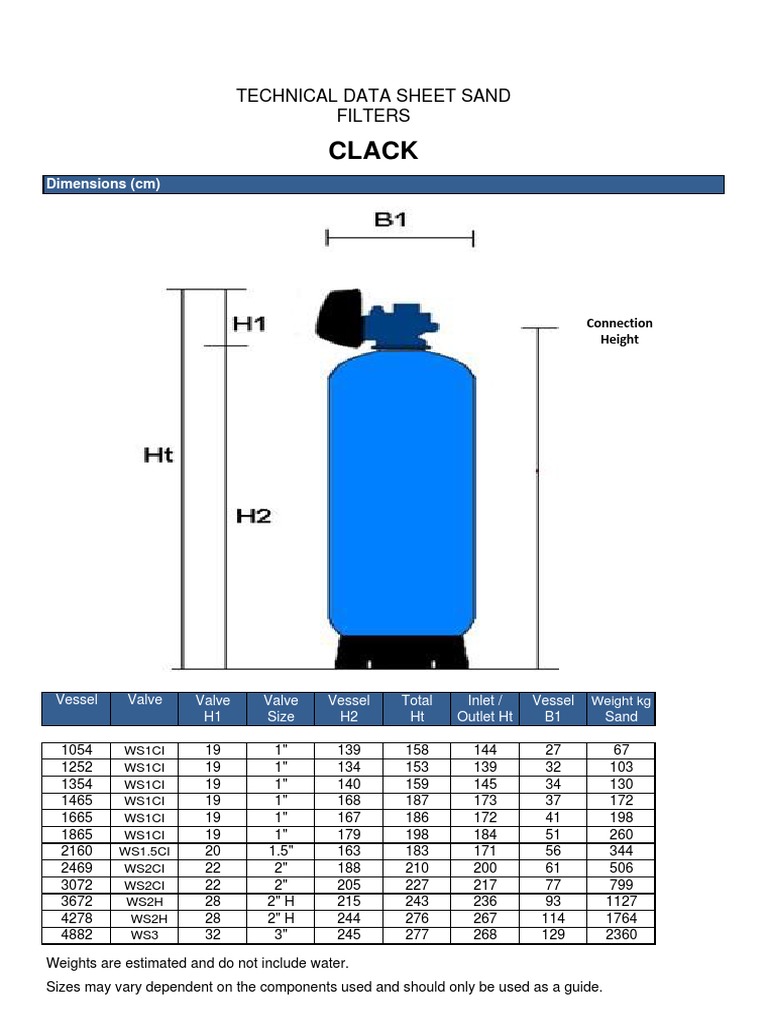 Clack Sand Filters V2 | PDF | Valve | Physical Quantities