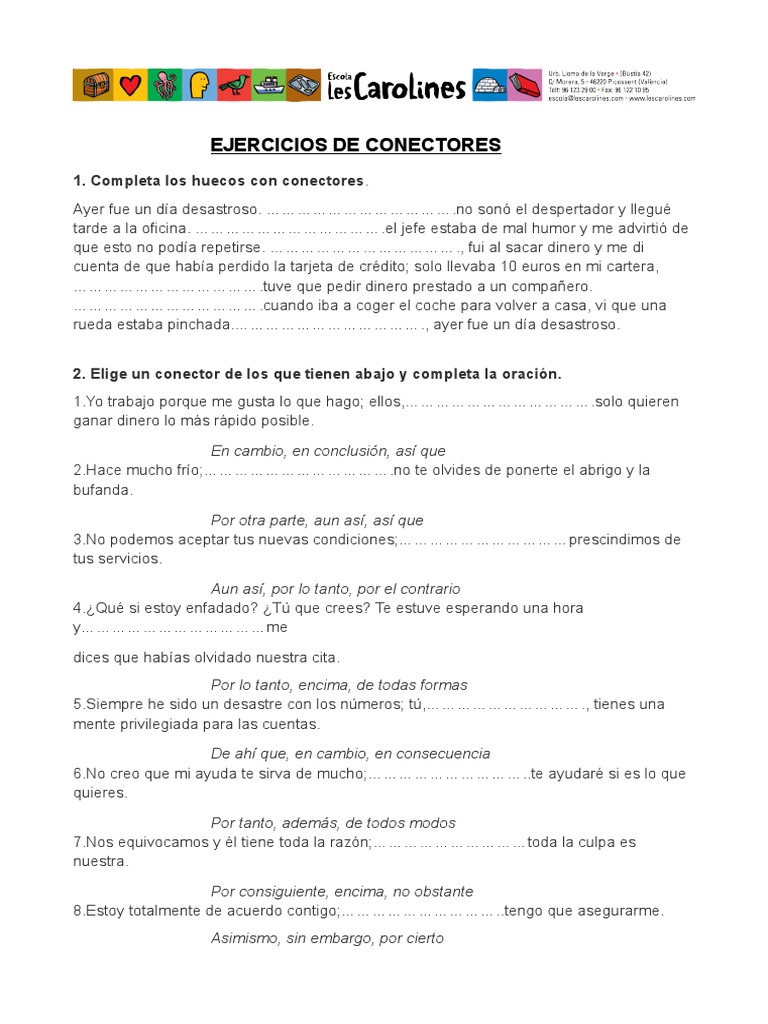 Ejercicios Conectores | PDF Ejercicios Conectores | PDF