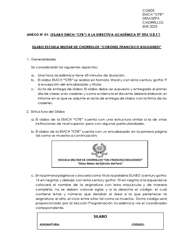 Anexo 01 Silabo Emch | PDF | Evaluación | Plan de estudios