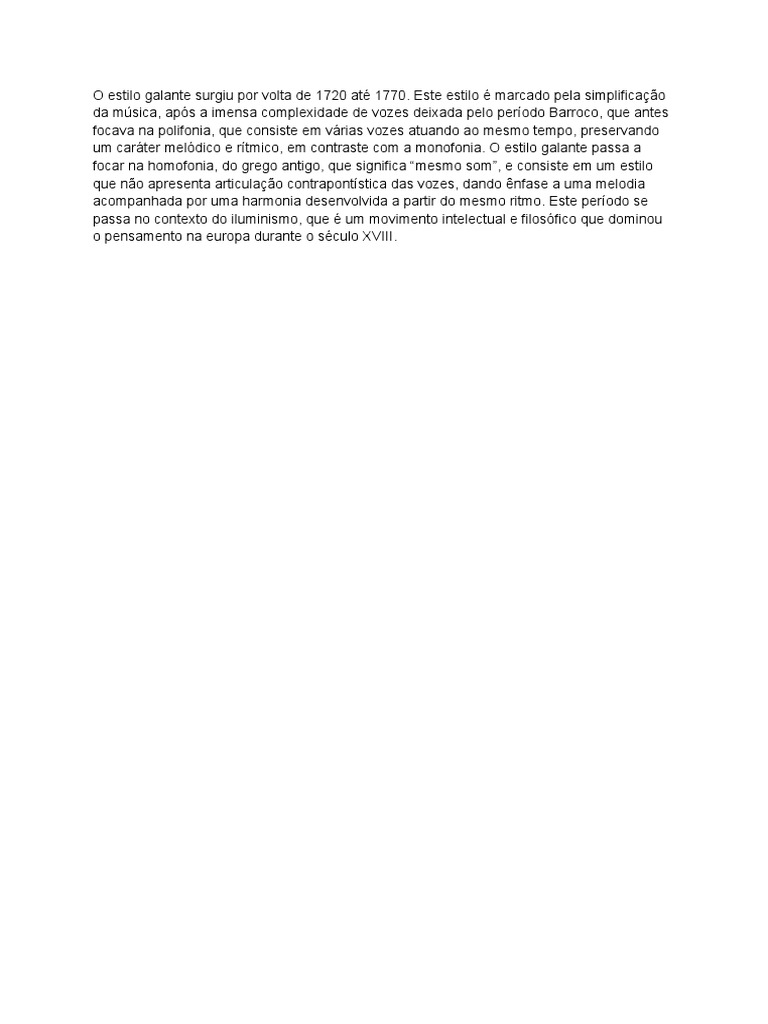 Pedro Lins Soares Silva - Estilo Galante | PDF Pedro Lins Soares Silva - Estilo Galante | PDF