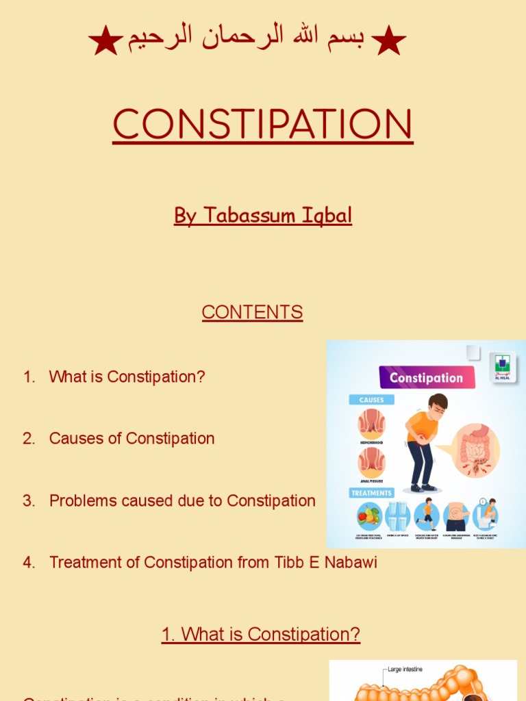 Constipation - 2.JHO6 Tabassum Iqbal-2 | PDF | Constipation | Medicine