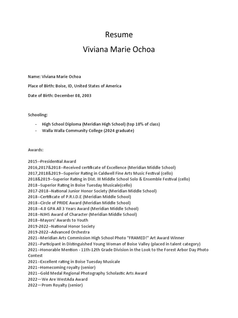 Viviana Ochoa Resume | PDF