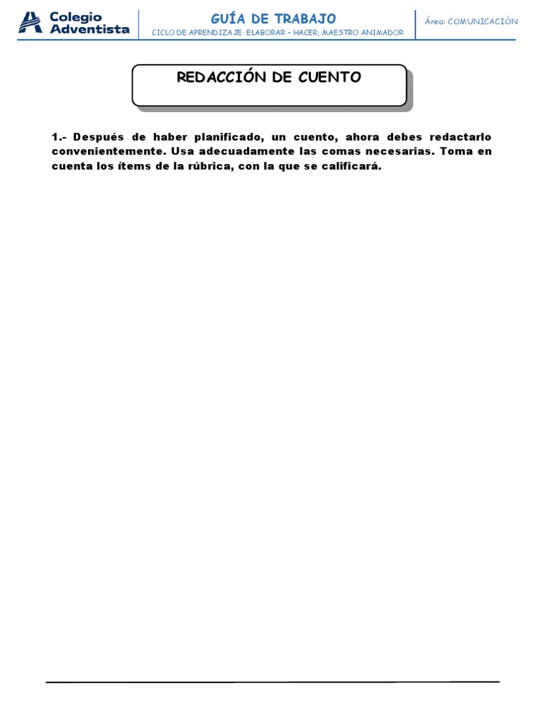 Actividad Redacción de Cuento | PDF