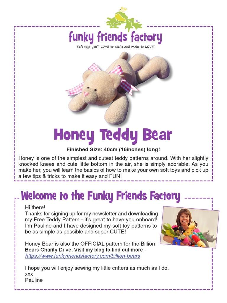 Funky Friends Factory - Honey Teddy Bear | PDF