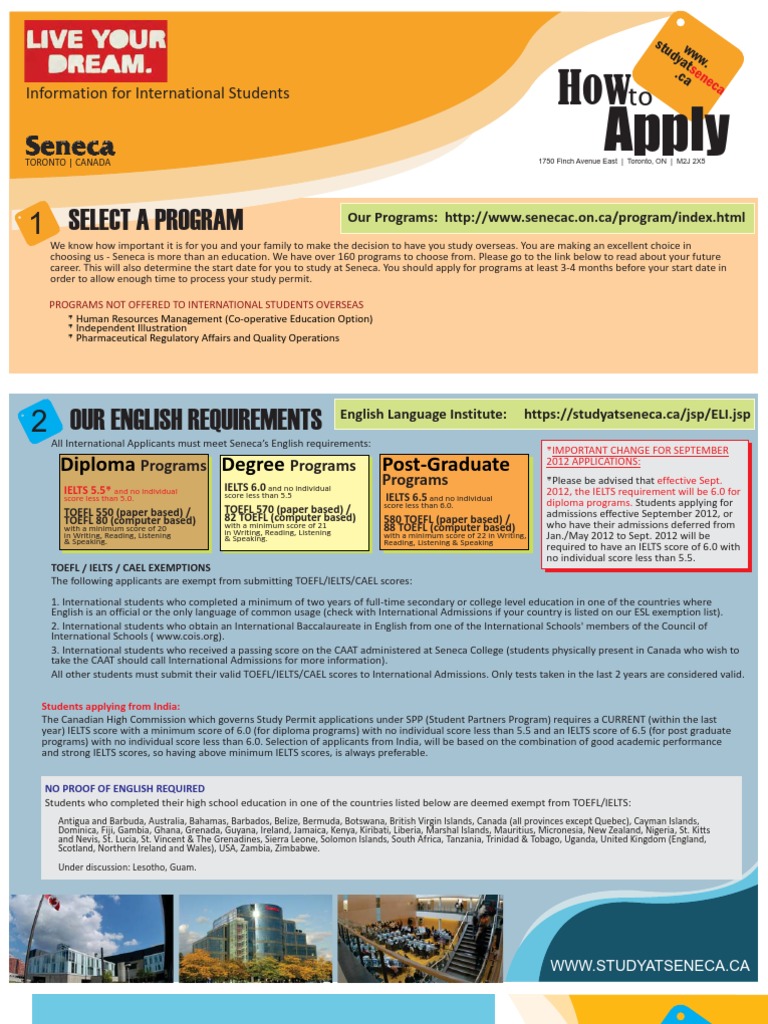 How To Apply Seneca College.09 | PDF | International English Language ...
