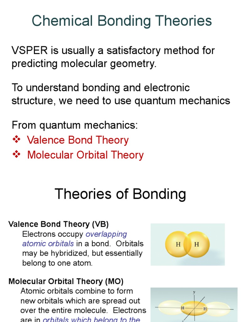 Lecture 9 - Valence Bond Theory Hybridization | PDF | Chemical Bond ...
