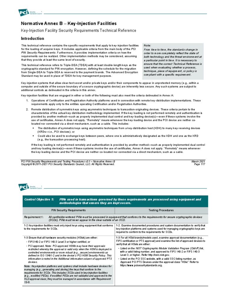 Normative Annex B - Key-Injection Facilities | PDF | Key (Cryptography ...