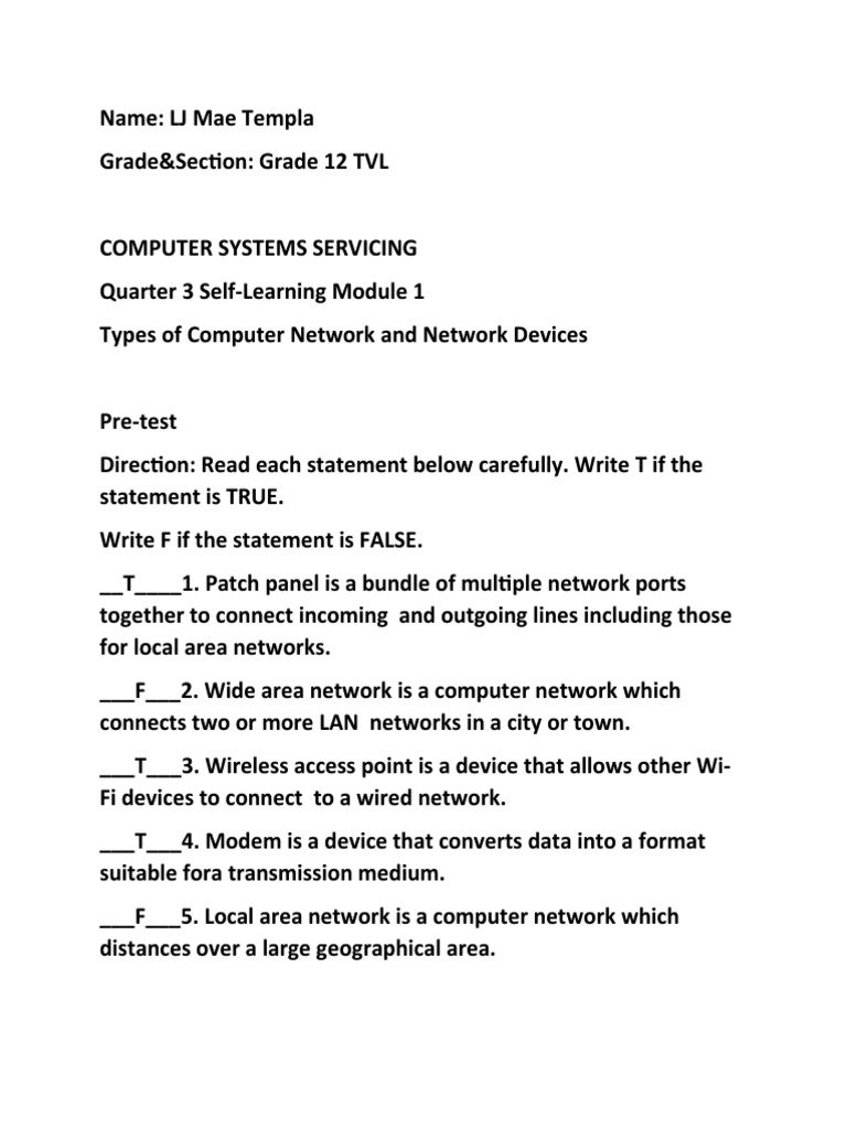 LJ Mae Templa ICT Quarter3-M1 | PDF | Computer Network | Local Area Network