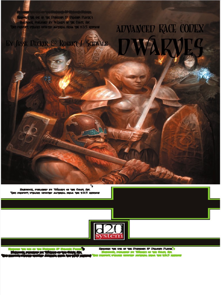 Advanced Race Codex Dwarves | PDF | Dwarf (Dungeons & Dragons) | D20 System