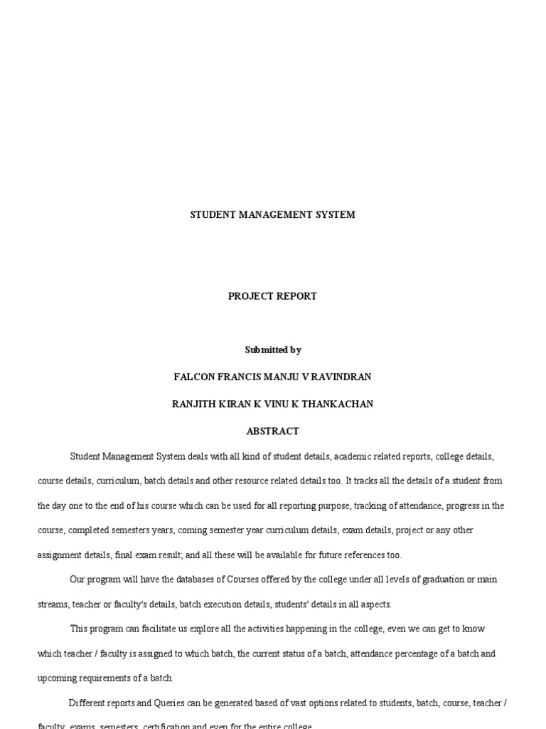 Student Management System Pdf Databases Library Computing