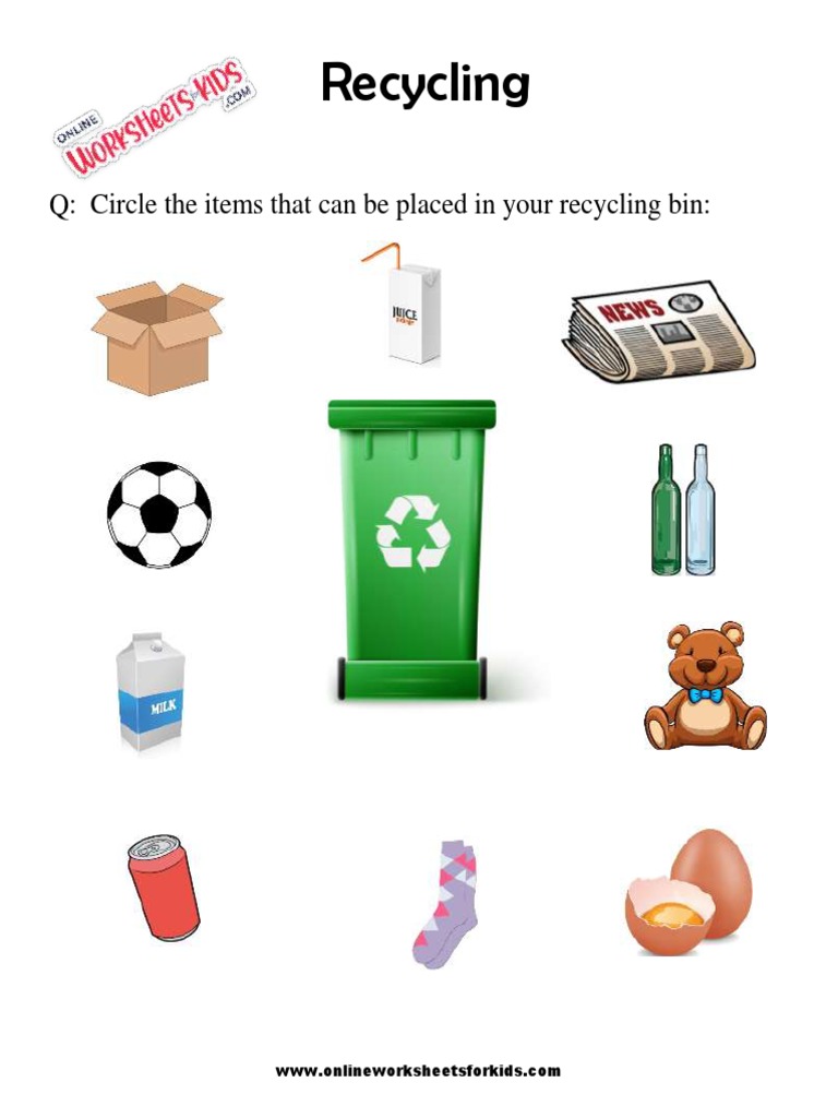 Reduce Reuse Recycle Worksheets For 1st Grade 4 | PDF