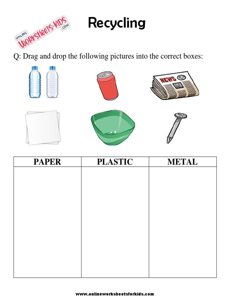 Reduce Reuse Recycle Worksheets For 1st Grade 9 | PDF