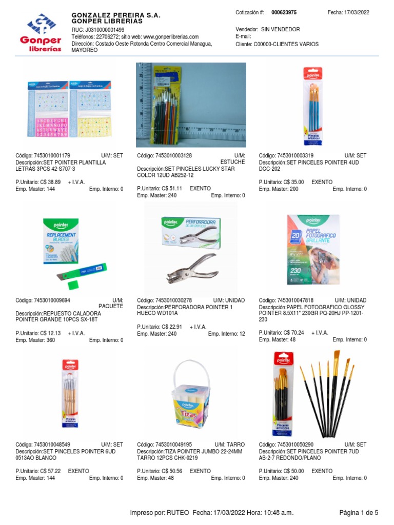 Catalogo Ingreso Pointer 4 | PDF