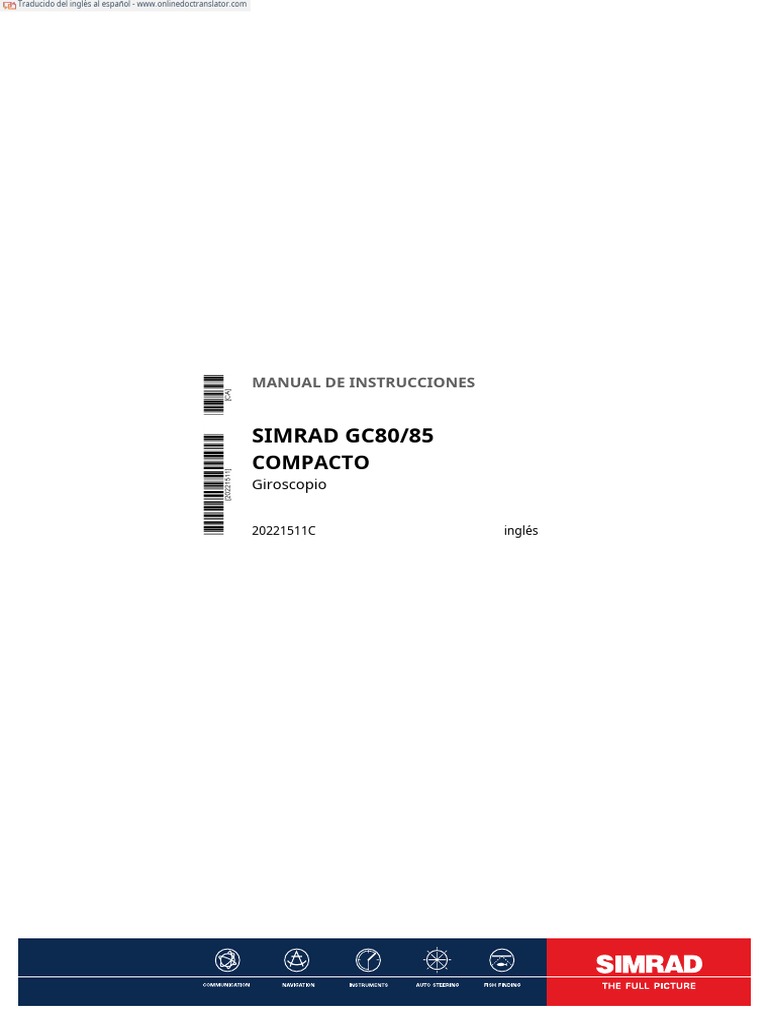 Manual Simrad GC80: Instalación y Uso | PDF | Pantalla de cristal ...