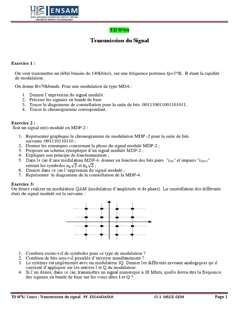 TD Modulation-Numérique | PDF