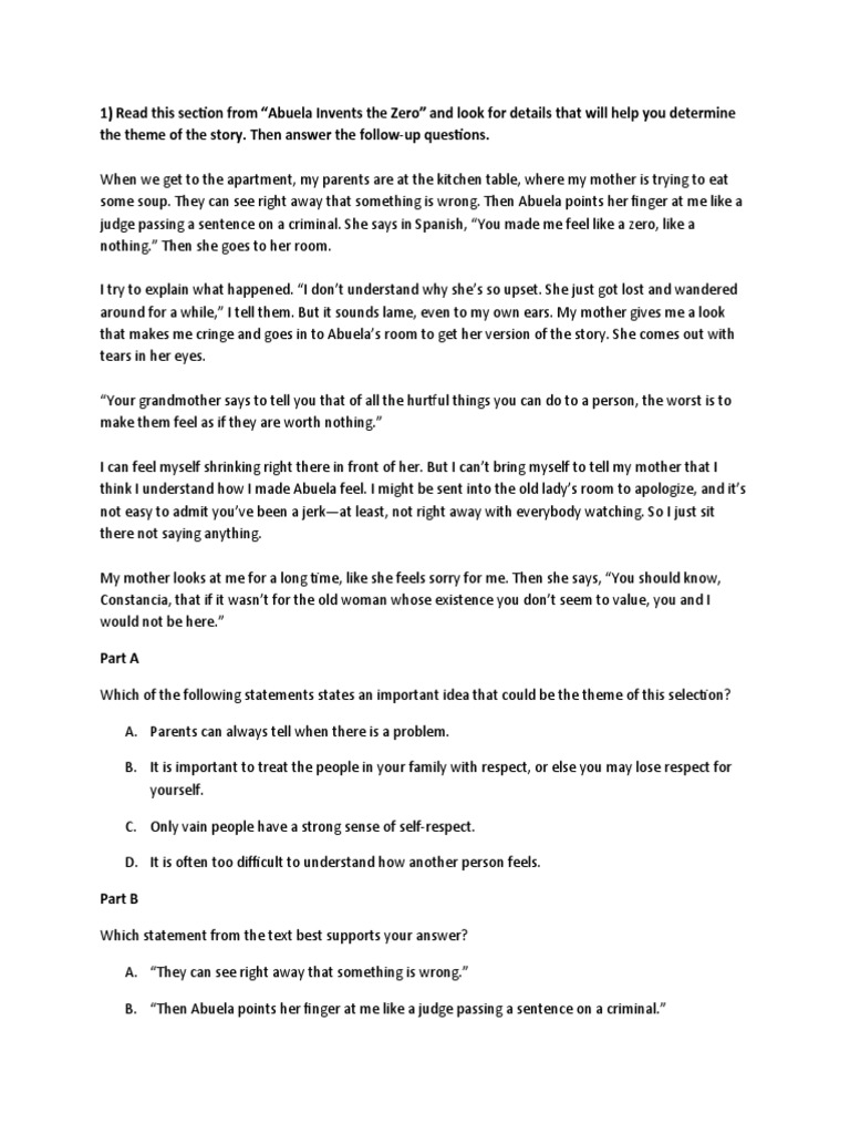 Abuela Invents The Zero Questions | PDF | Mystery, Thriller & Crime ...