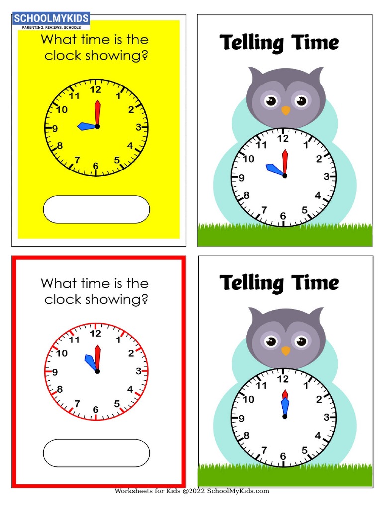 telling-time-to-the-hour-owl-cards-theme-time-w700482 | PDF