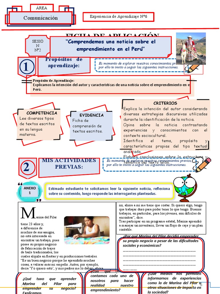 4° Ficha de Aplicación-Sesión.2-Sem.1-Exp.6-Com | PDF | Turismo | Pequeñas y medianas empresas