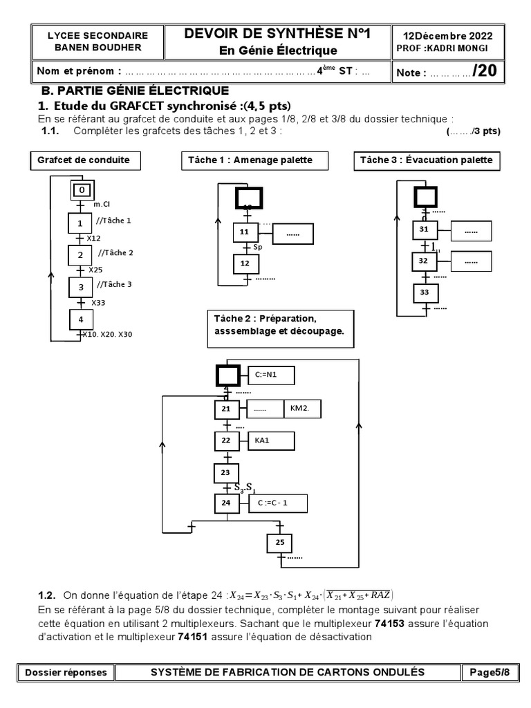 Ge-Ds1 Reg Sousse 2021-2022 | PDF | Électrotechnique