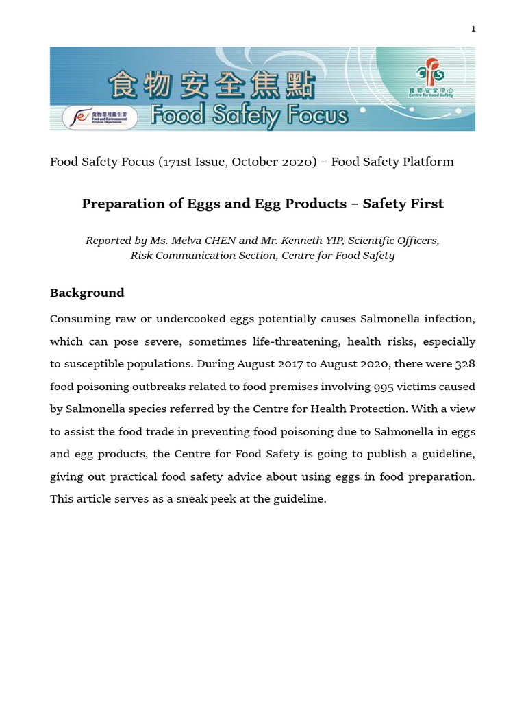 Safety guidelines for preparing eggs | PDF | Foodborne Illness | Egg As ...