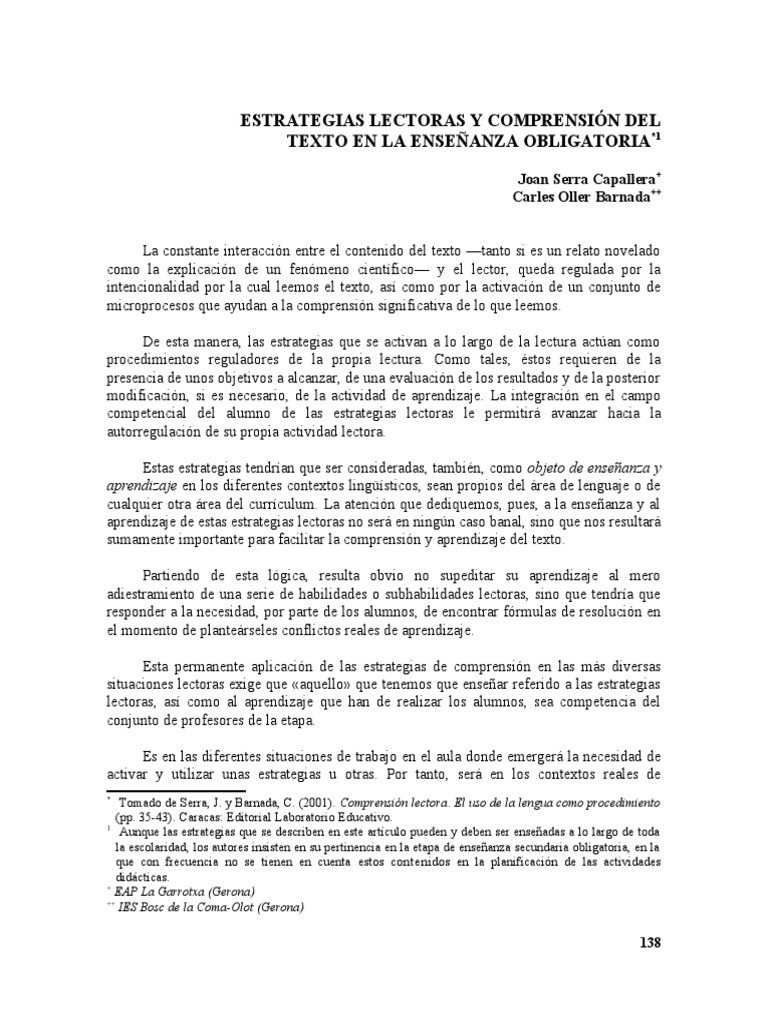 Estrategias Lectoras | PDF