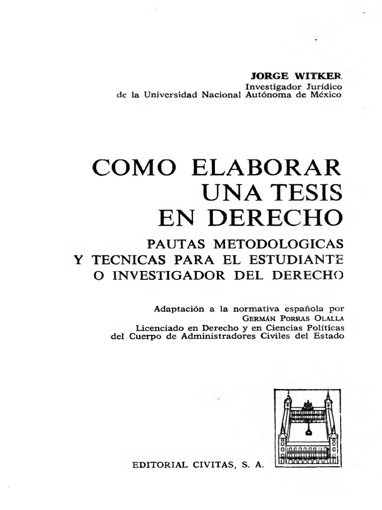Witker Como Elaborar Una Tesis en Derecho Pp. 27 39 | PDF | Caso de ley ...