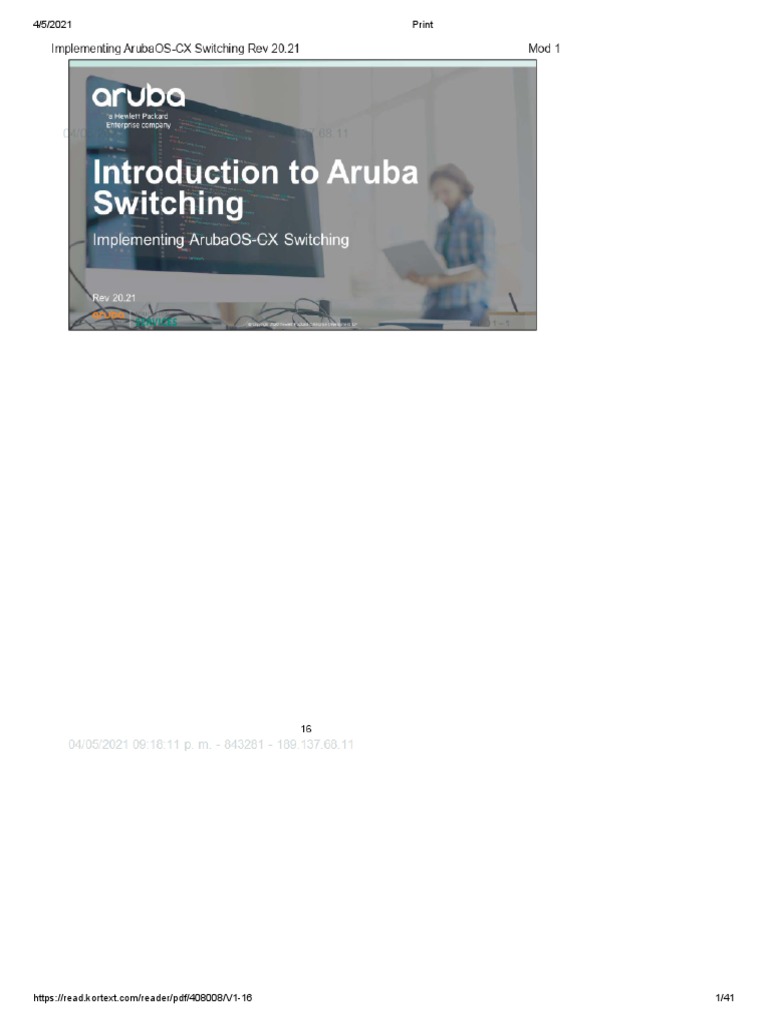 Introduction To Aruba Switching | PDF