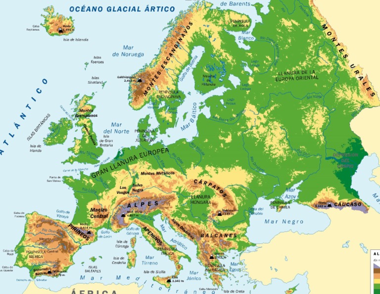 mapa natural europa | PDF