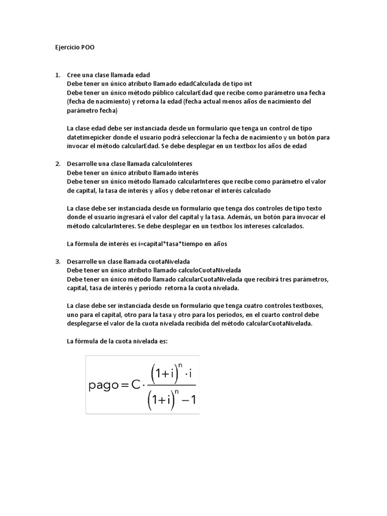 Ejercicio POO | PDF